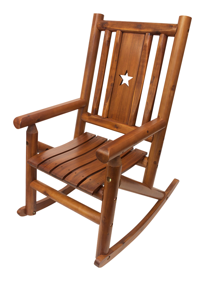 Leigh Country Amber Log Star Porch Rocker | Mack's Prairie Wings